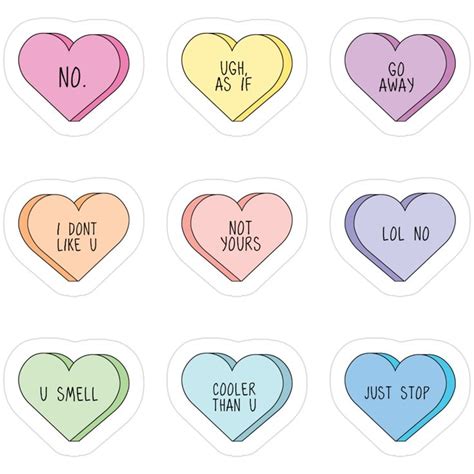 Rude Candy Hearts Sticker For Sale By Inkha In 2025 Buy Stickers Heart Stickers Stickers