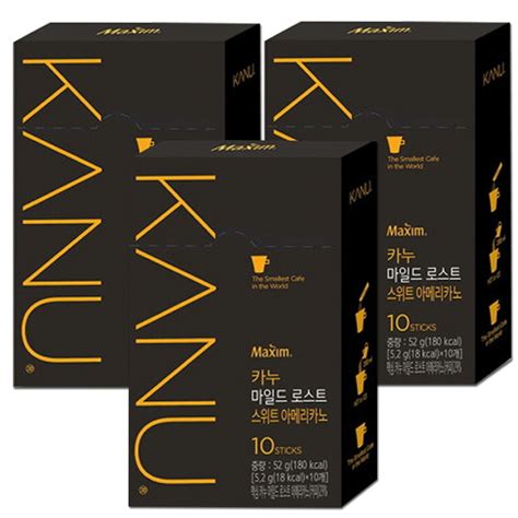 [카누] 맥심 카누 마일드 로스트 스위트 아메리카노 10t X3개 블랙커피 공유커피 티몬