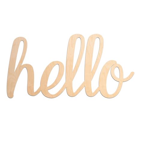 18 In Unfinished Wooden Cursive Hello Sign Michaels
