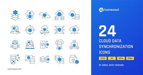 Cloud Data Synchronization Icon Pack 24 Free Download Science