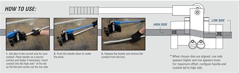 Temco Th3030 Dual Size Conduit Offset Bender 2 In 1 Both ½“and ¾” Emt