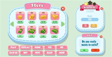 2 페이지 무료로 다운로드 가능한 키즈 게임 Ui 벡터 And 일러스트