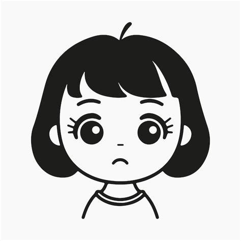 Premium Vector Cute Sad Cartoon Girl Illustration