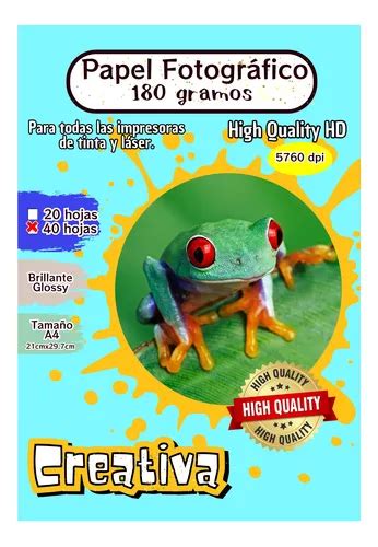 Papel Fotografico Premium Brillante 40 Hojas 180 Grm Tam A4