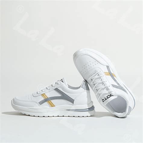 LaLaLow Cut White Shoes For Men Casual Light Weigth Sneakers For Men
