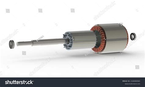 Stator Rotor Exploded View Presentation Used Stock Illustration