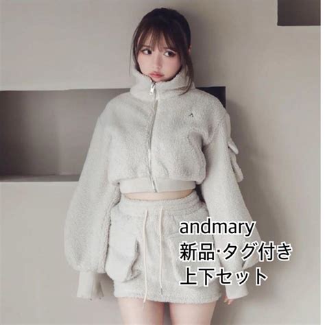Andmary Miffy Boa Jacketandskirt 上下 セット ジャケット・アウター