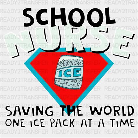 School Nurse Dtf Heat Transfer Nurse Design Healthcare Workers Dtf
