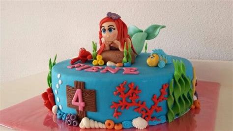 Ariël Zeemeermin Taart Mermaid Cake Zeemeermin Taarten Taart Cupcakes