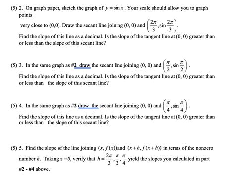 solved 5 2 on graph paper sketch the graph of y sin x