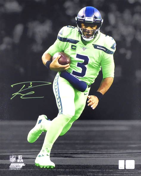 Russell Wilson Autographed Framed 16x20 Photo Seattle Seahawks Rw Holo