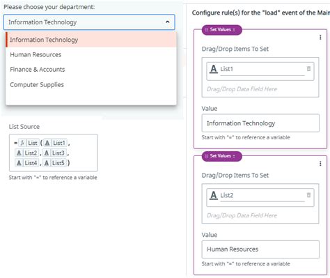 uipath apps static dropdowns