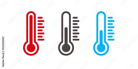 Weather Sign Temperature Icon Set Temperature Scale Symbol Warm Cold