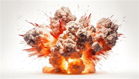 Premium Photo Dynamic Impact Explosion Isolated On White Background