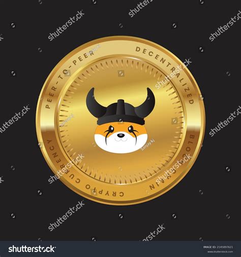 Floki Cryptocurrency Logo Black Color Concept Stock Vector Royalty