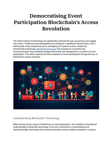 Ppt Democratising Event Participation Blockchains Access Revolution Powerpoint Presentation