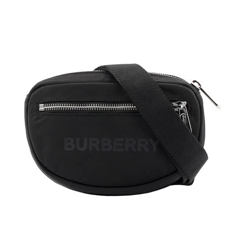 【burberry 巴寶莉】cannon 前口袋拉鍊迷你尼龍腰包黑色 平行輸入 誠品線上