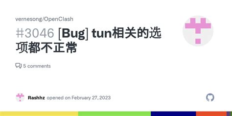 Bug Tun相关的选项都不正常 · Issue 3046 · Vernesongopenclash · Github