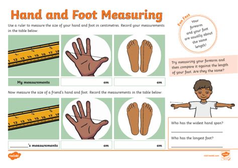 Measuring Body Parts Pdf Length Distance