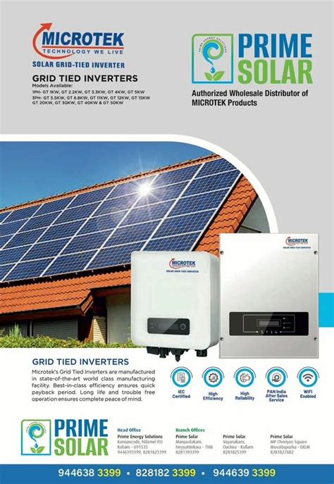 3 Kw Microtek Solar Ongrid Inverter At ₹ 48000 Piece In Kollam Id