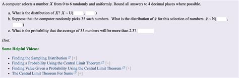 Solved A Computer Selects A Number X From To Randomly Chegg