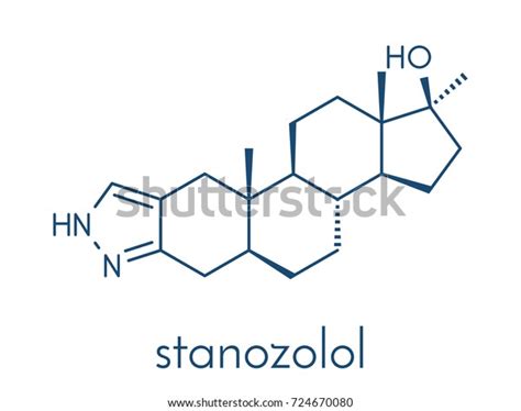 Stanozolol Anabolic Steroid Drug Chemical Structure Stock Vector