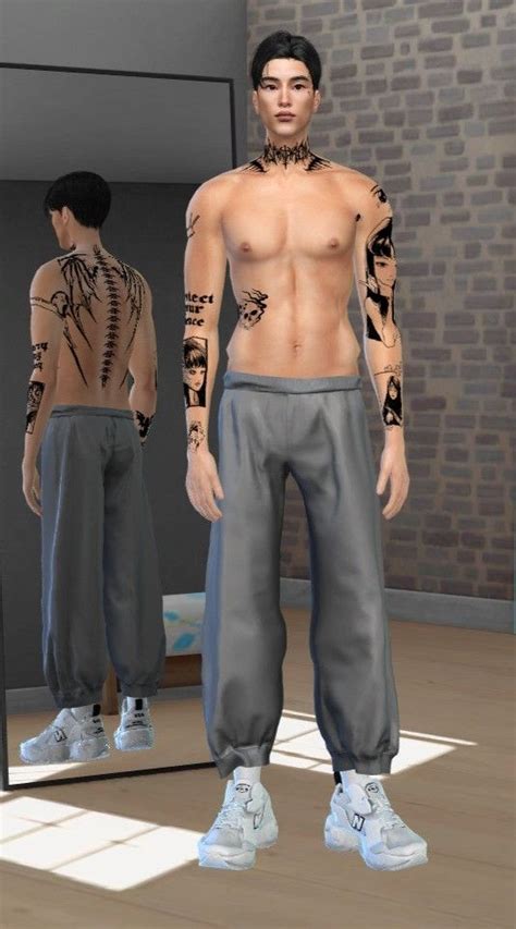 Poyopoyo Tattoo N2 Sims 4 Sims Hombres