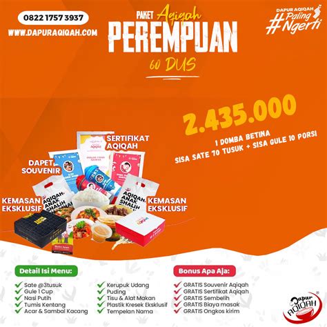Perempuan 60 Dus Domba Betina Dapur Aqiqah 082217573937 Paket Aqiqah