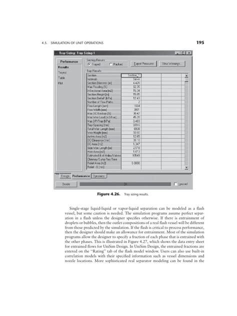 Tray Sizing Results For Distillation Simulation Pdf