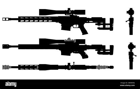 Three Guns Are Shown In A Black And White Image The Guns Are All