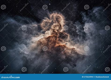 Estrella Formada Con Nubes De Polvo Y Gas Girando Alrededor De Ella