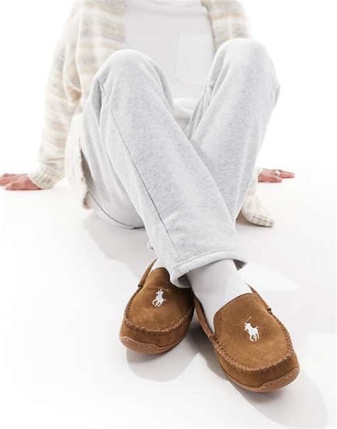 Polo Ralph Lauren Brenan Chaussons En Daim Avec Logo Emblématique