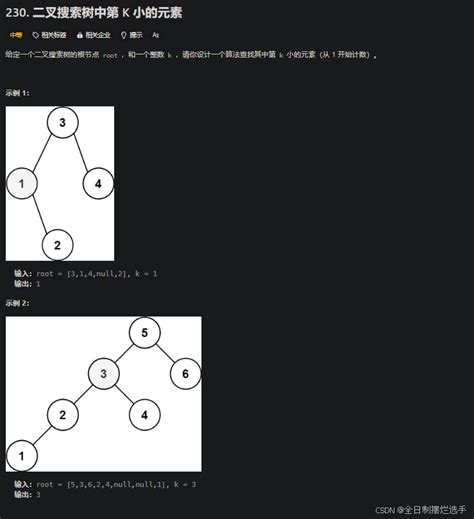29 二叉搜索树中第k小的元素二叉搜索树中第 K 小的元素 Csdn博客