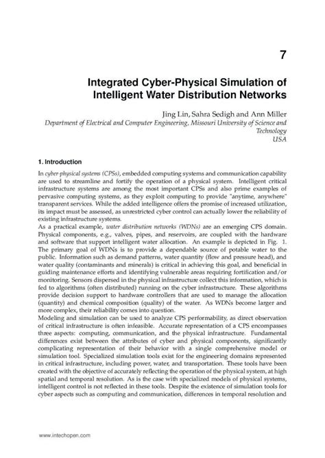 Pdf Integrated Cyber Physical Simulation Of Intelligent Water