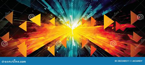 Abstract Background With Intersecting Arrows And Directional Signs Representing Progress And