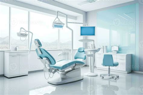 Modern Dental Office Setup Showcasing Equipment Background With Empty