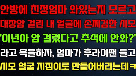 반전 신청사연 집에 친정엄마 와있는지 모르고 며느리인 내게 막말한 시모 엄마가 듣게된 순간 시댁 나락가는데라디오드라마사연실화사연의 품격썰 Youtube