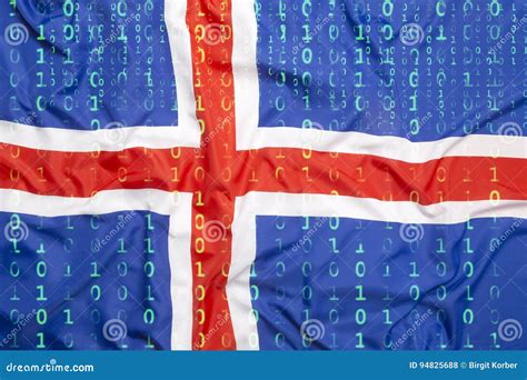 Binary Code With Iceland Flag Data Protection Concept Stock Photo Image Of Flag Computer
