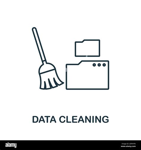 Data Cleaning icon. Line style element from data organization collection. Thin Data Cleaning ...
