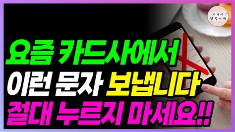 지금 카드사에서 오는 이 문자 때문에 난리났습니다 젊은 사람들도 당했습니다 절대 누르지 마세요 Youtube