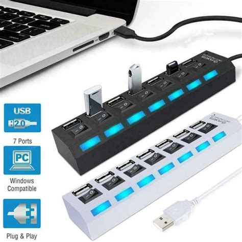 7 Port Usb Hub High Speed Multi Splitter Expansion Power For Laptop Adapter X8l3 Lazada Ph