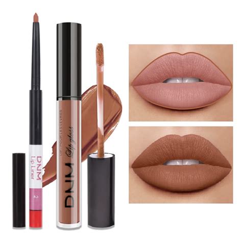 Amazon 2pcs Matte Deep Rose Beige Lip Liner And Lipstick Makeup