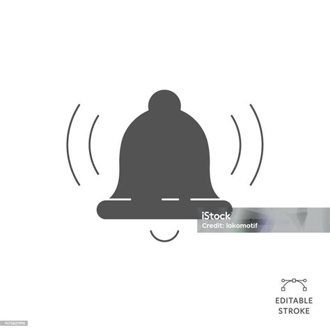 alarm ring flat line icon with editable stroke the icon is suitable for web design mobile apps