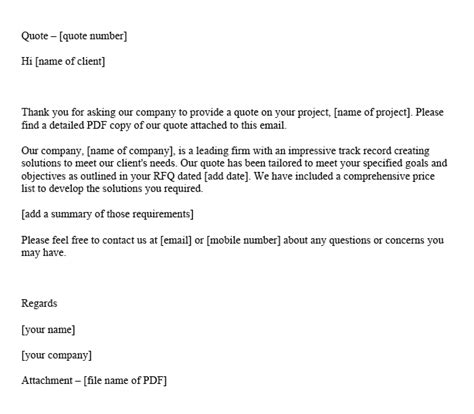 Quotation Follow Up Email Template