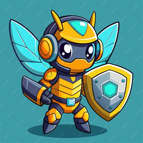 Premium Vector Cute Bee Robot