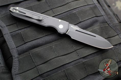 Protech Out The Side Ots Auto Knife Pdw Invictus Black Handle Bla