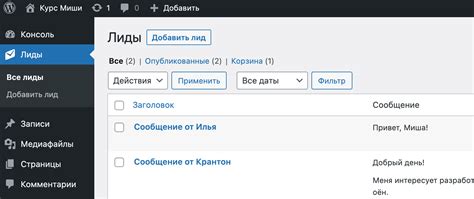 Произвольные типы записей в Wordpress