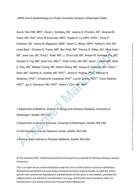 Pdf Sars Cov 2 Epidemiology On A Public University Campus In