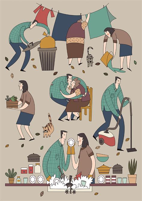 Igualdad En El Reparto De Las Tareas Domésticas Y Los Cuidados Ruth Juan Ilustración