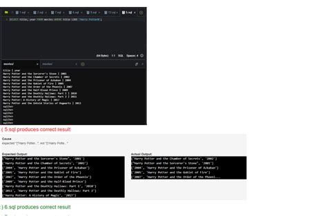 Pset7 Pset 7 Movies 5sql Check50 Not Giving The Actual Output